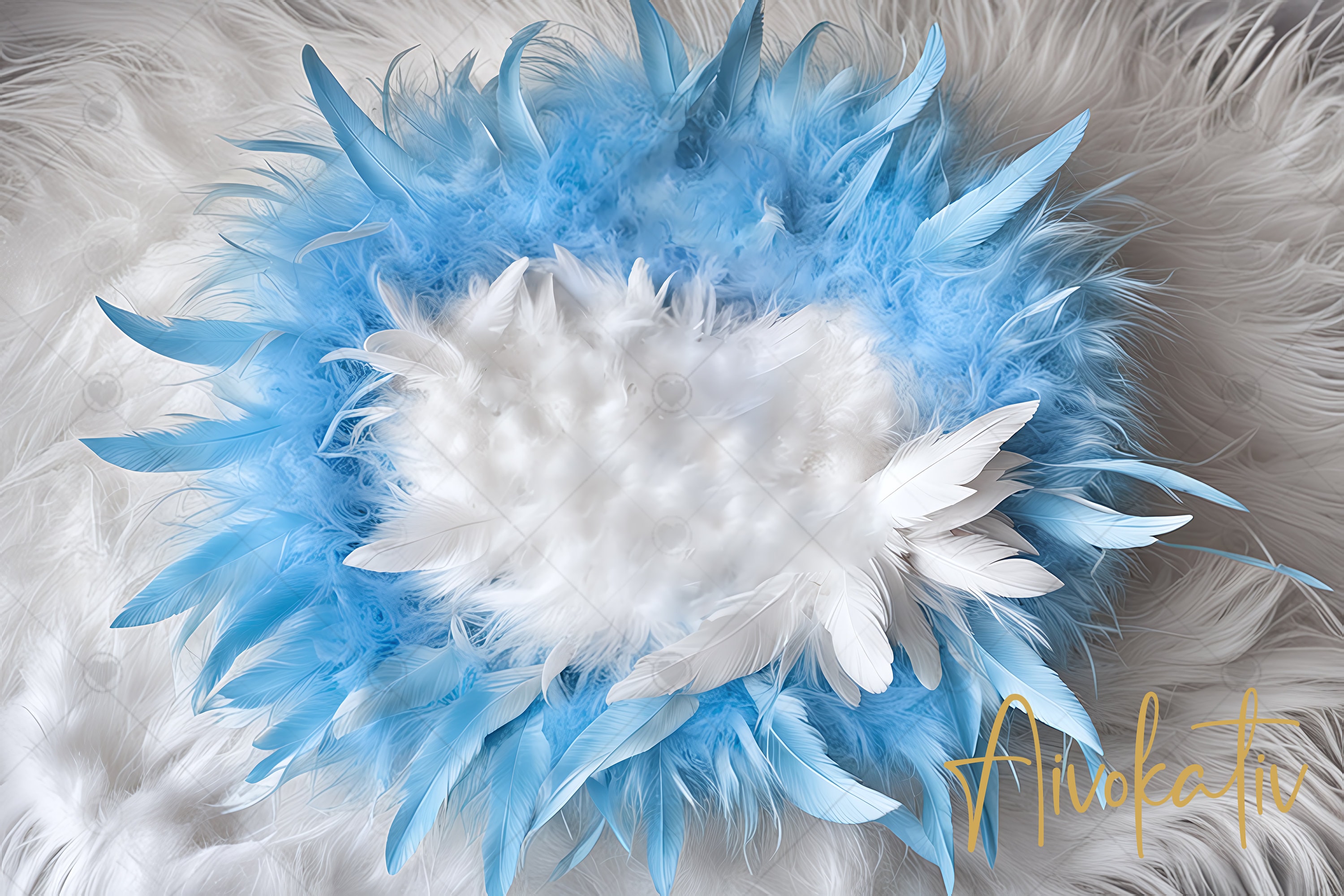 Beautiful Blue and White Baby Digital Photography Backdrop, Digital ...