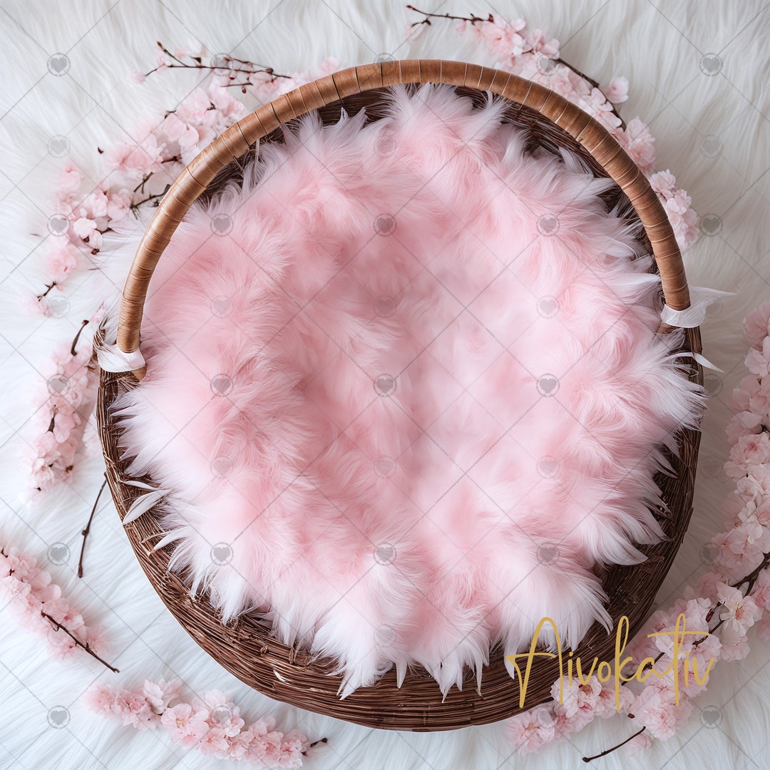 Pretty Spring Cherry Blossom Baby Digital Photography Backdrop, Digital ...