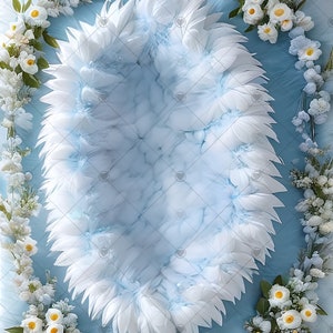 Beautiful Blue and White Baby Digital Photography Backdrop, Digital ...
