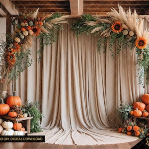Fall Rustic Arch Digital Photography Backdrop, Autumn Digital ...
