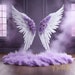 Festive White & Lavender Wings Digital Photography on Backdrop Angel ...