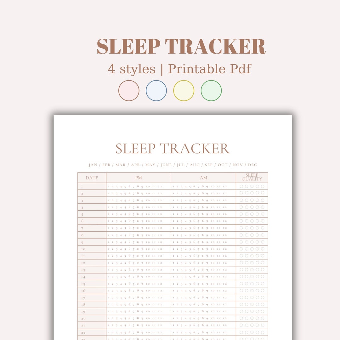 Sleep Tracker Template | Monthly Sleep Log | Sleep Quality Journal ...