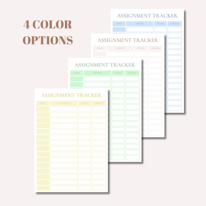 Assignment Tracker | Assignment Planner | Homework Planner | School ...