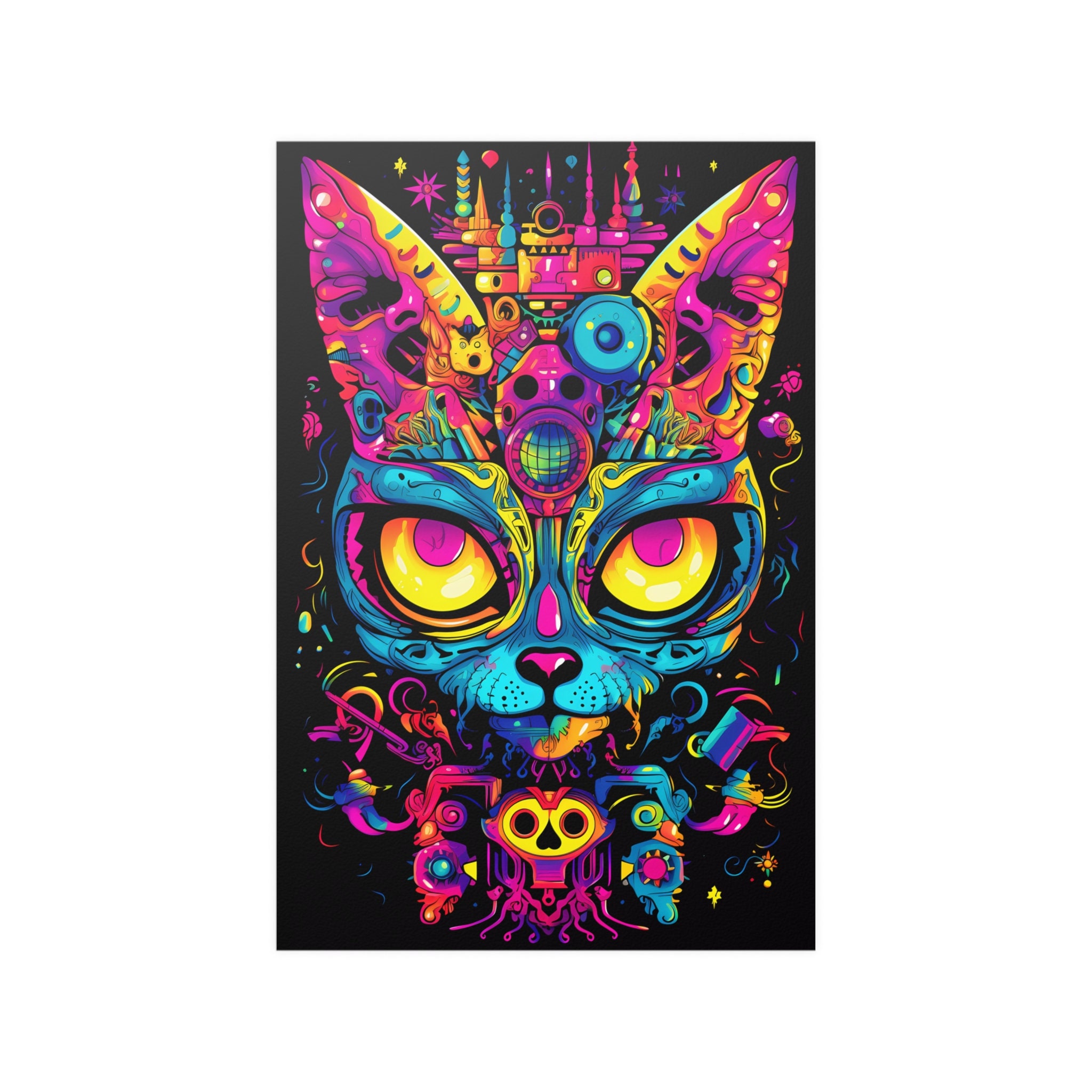 Aztec Cat Satin Poster - Etsy