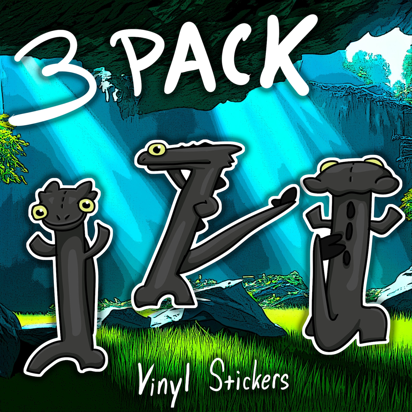 3 Pack Dancing Toothless Vinyl Waterproof Stickers - Etsy