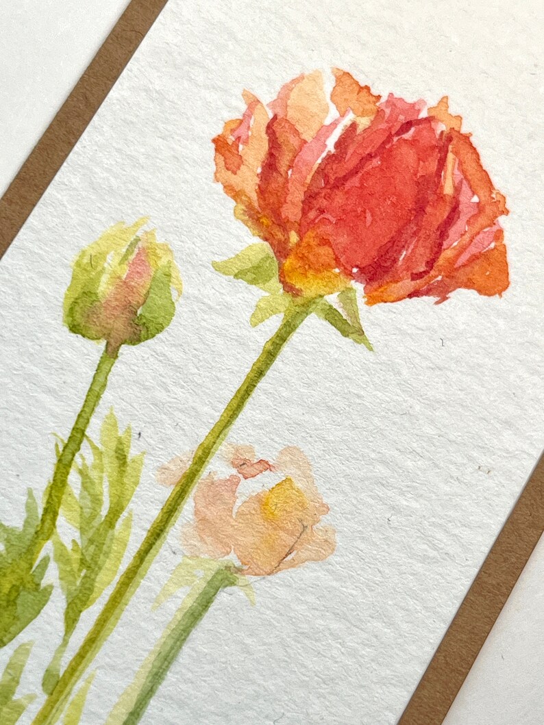 Hand Painted Watercolor Bookmark Set, Spring Flowers Bookmarks for Book ...