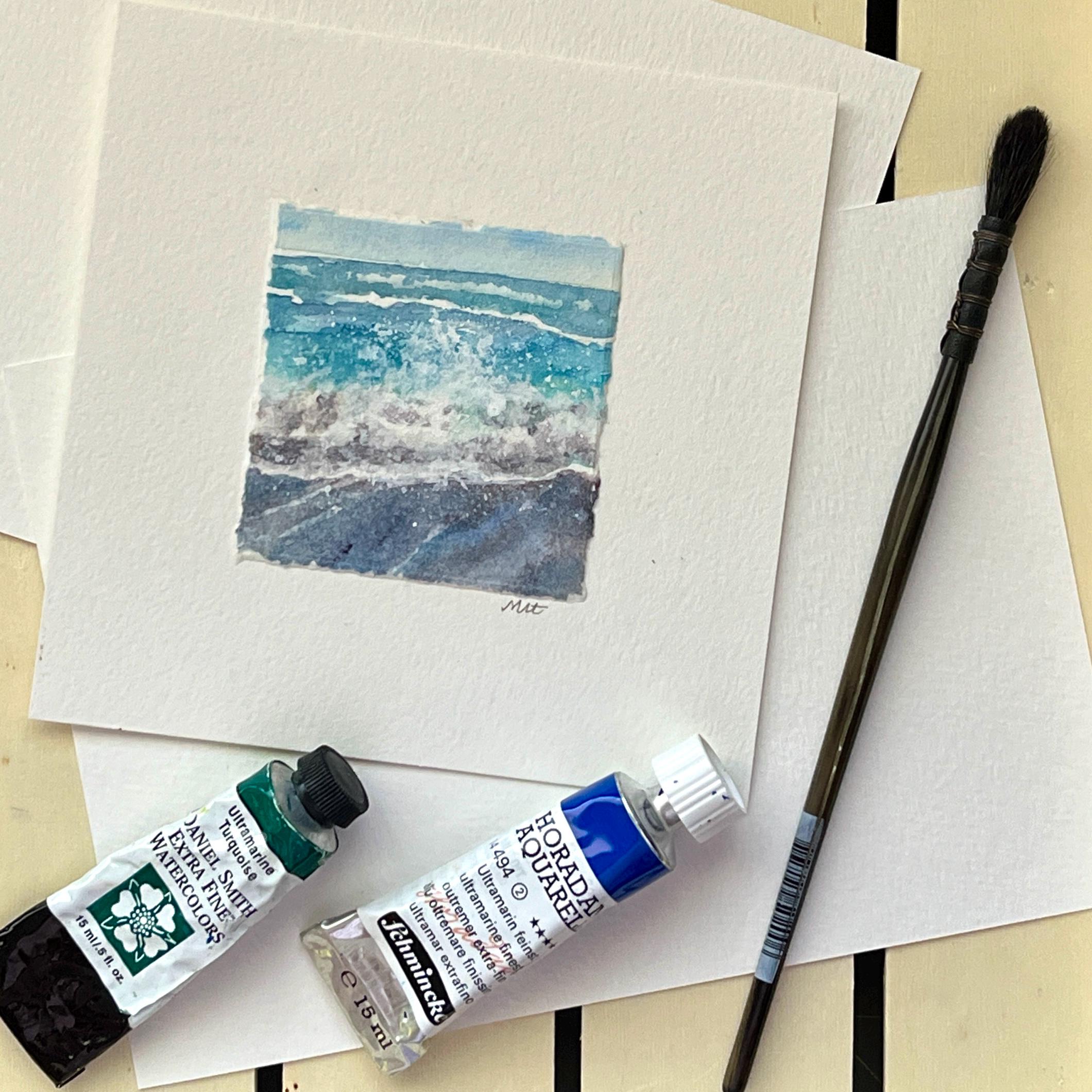 Mini Watercolor Seascape Hand Painted Art Coastal Painting Mini Ocean ...