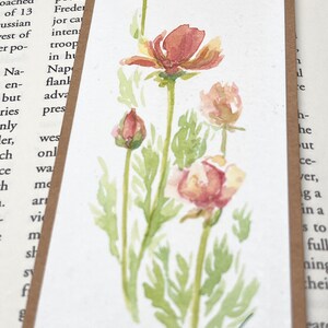 Hand Painted Watercolor Bookmark Set, Spring Flowers Bookmarks for Book ...