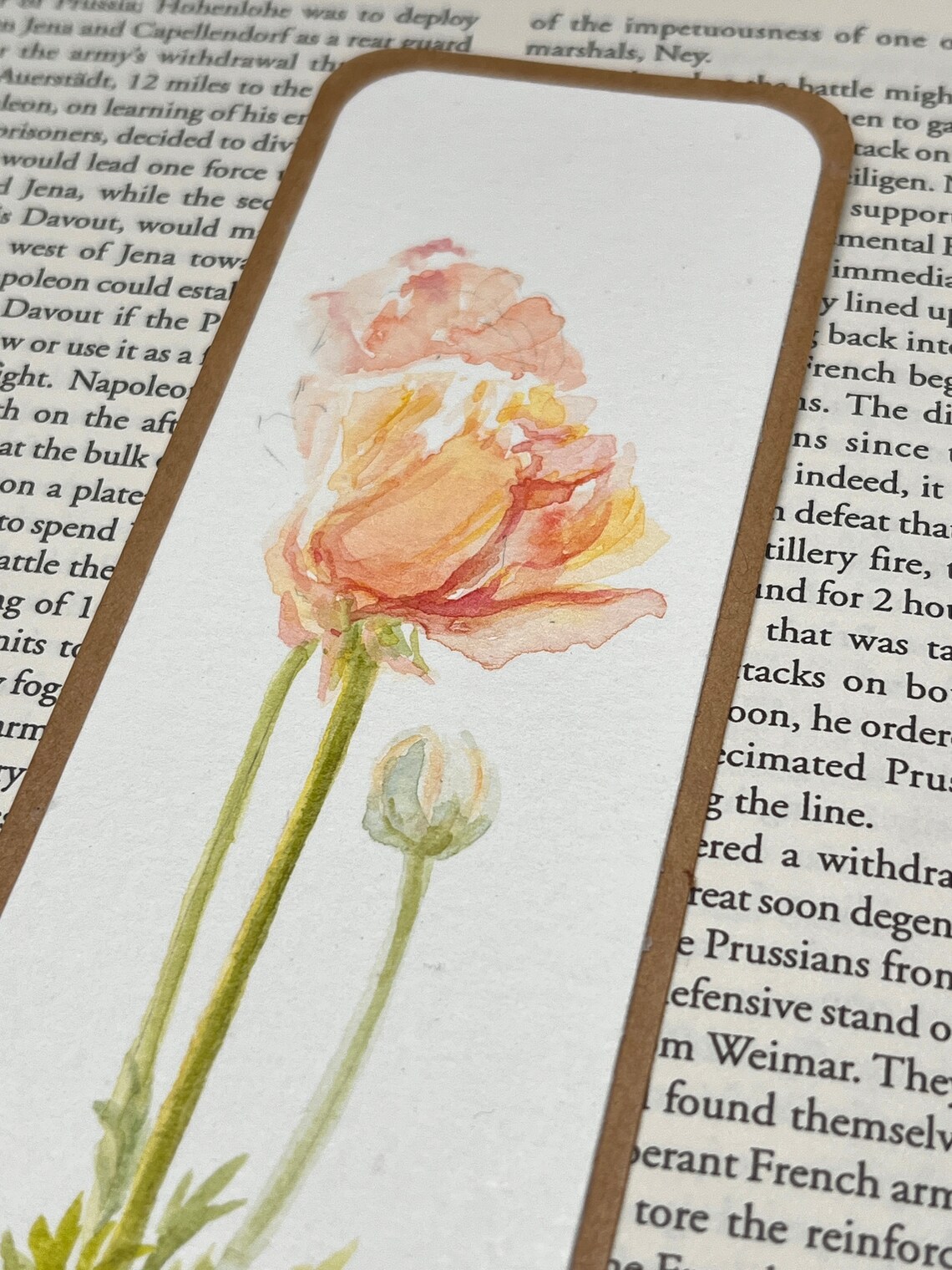 Hand Painted Watercolor Bookmark Set, Spring Flowers Bookmarks for Book ...