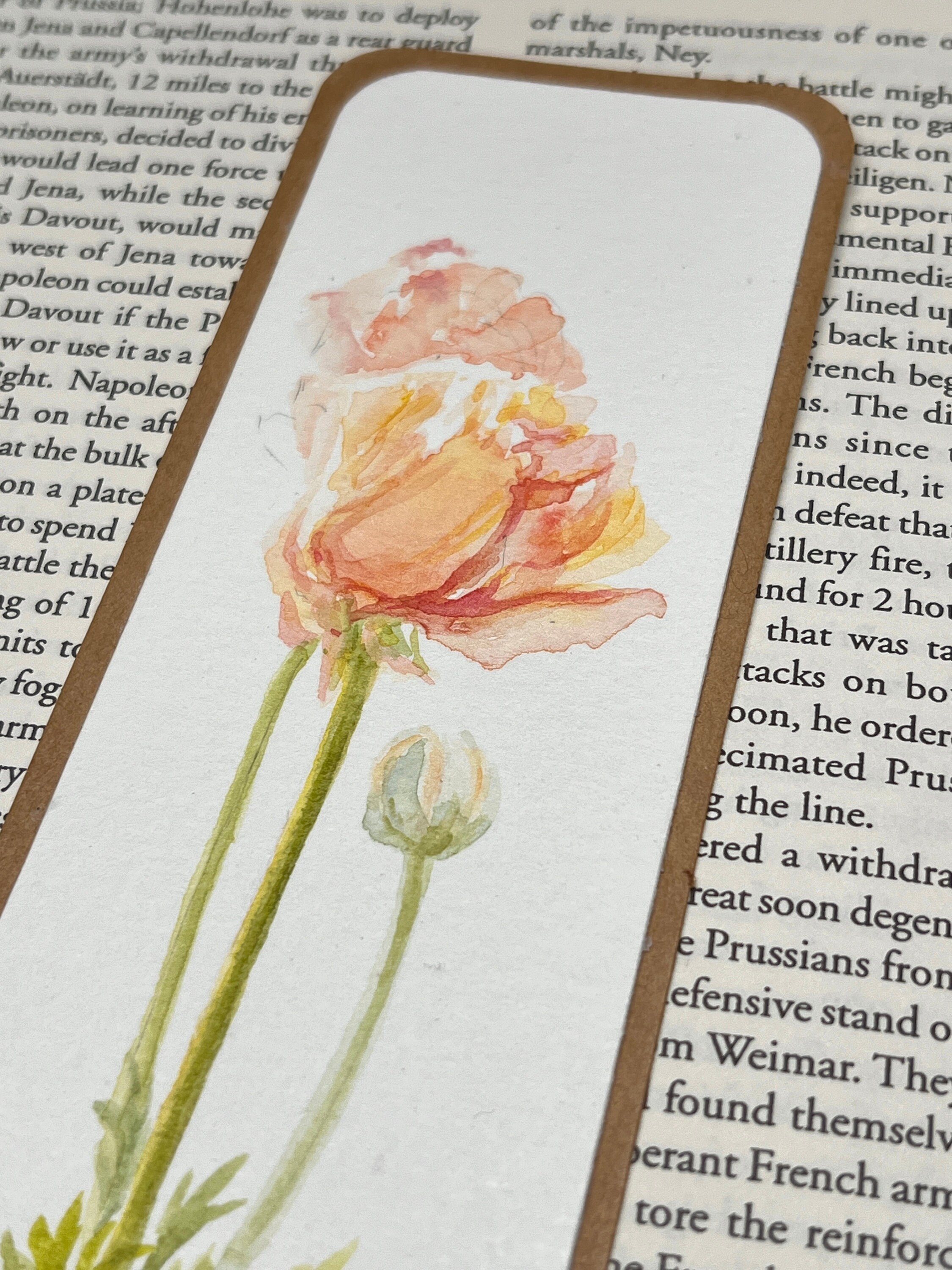 Hand Painted Watercolor Bookmark Set, Spring Flowers Bookmarks for Book ...