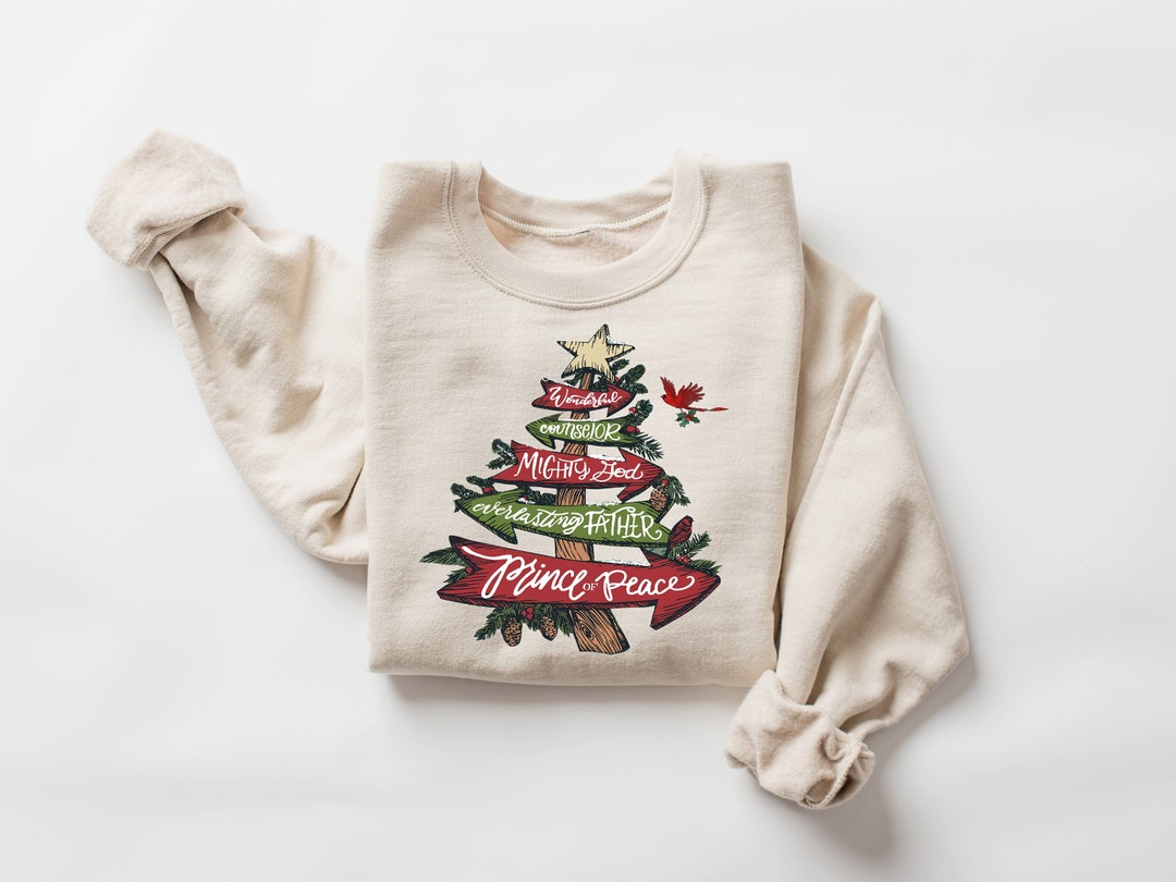 Christian Sweatshirt, Isaiah 9:6 Retro Christian Sweatshirt, Christmas ...