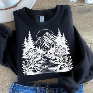 Mountain Topography Nature Reflection Sweatshirt, Nature Lover ...