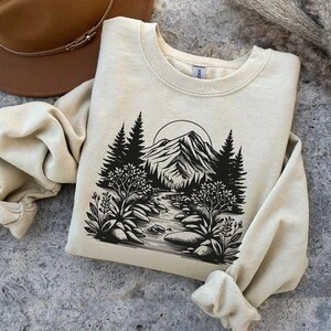 Mountain Topography Nature Reflection Sweatshirt, Nature Lover ...