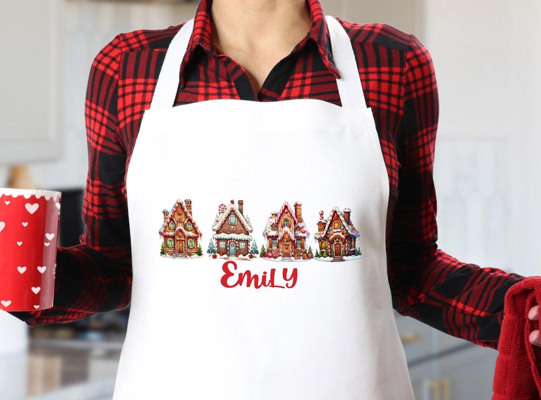 Personalized Christmas Aprons for Women Men, Gingerbread Apron Womens ...