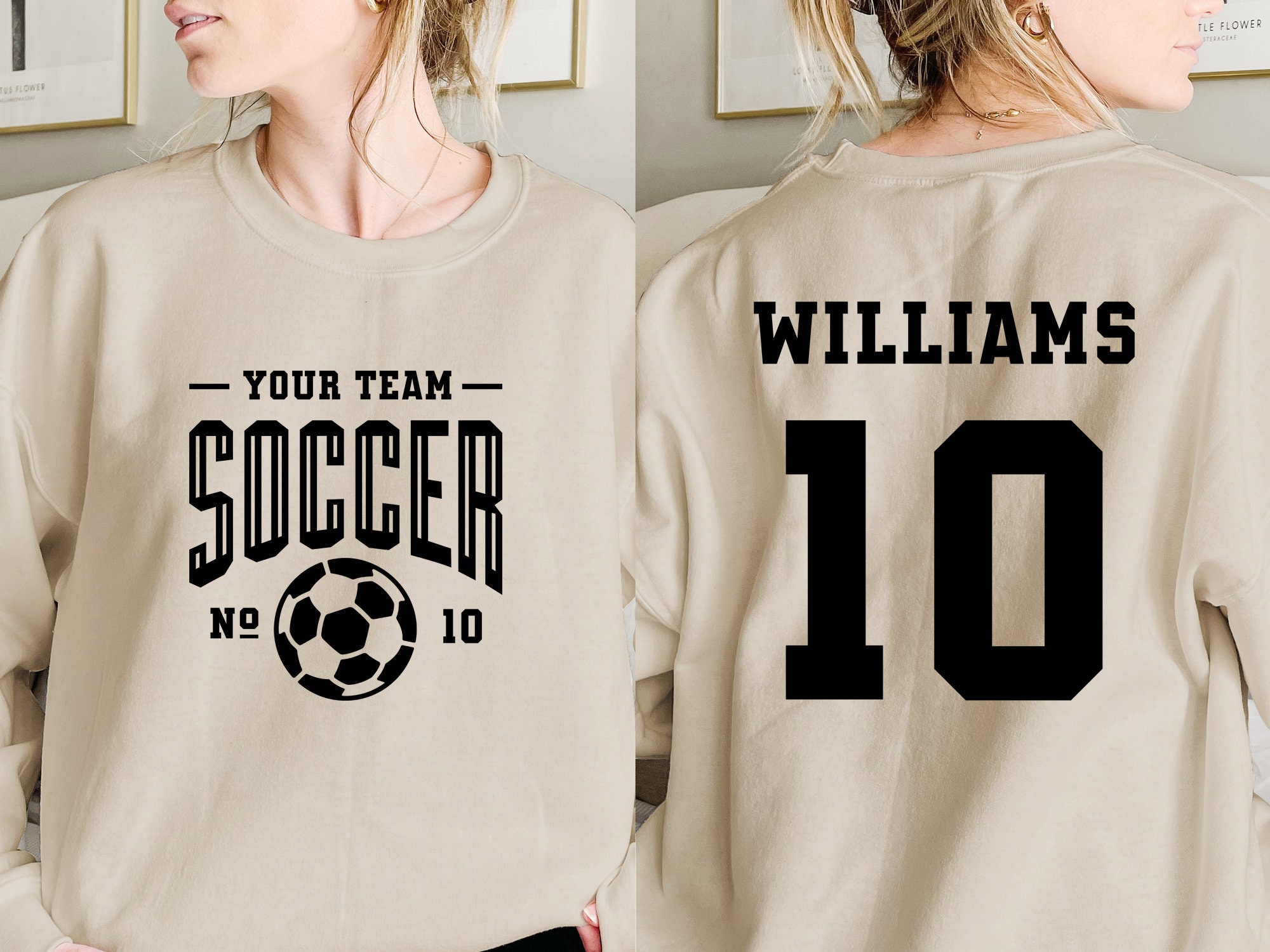 Personalized Soccer Team Sweatshirt, Custom Two-sided Soccer Hoodie - Etsy