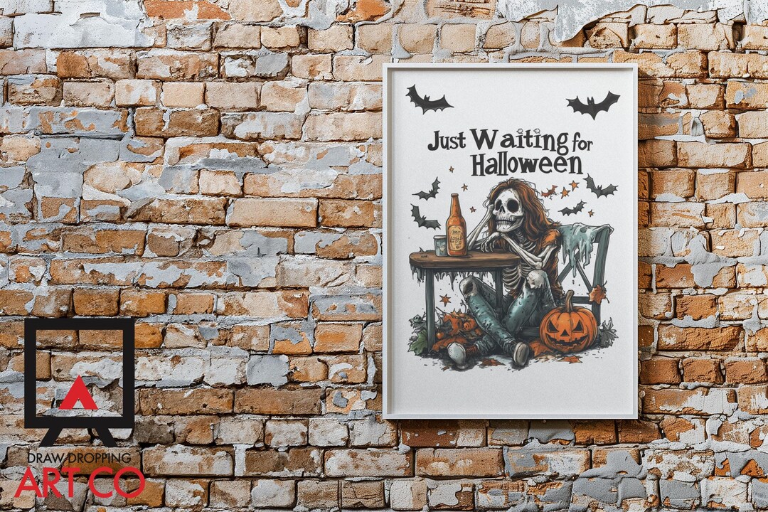 Halloween Blues - Skeleton Poster - Spooky Halloween Print - Gothic ...