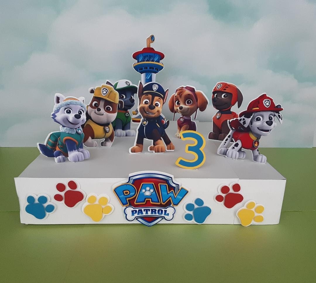 Paw Patrol Cake Topper Dog Cake Topper Marshall Chase Rubble - Etsy