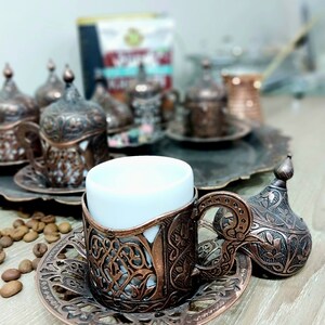 Turkish Coffee Set,traditional Turkish Coffee Cups and Copper Coffee ...