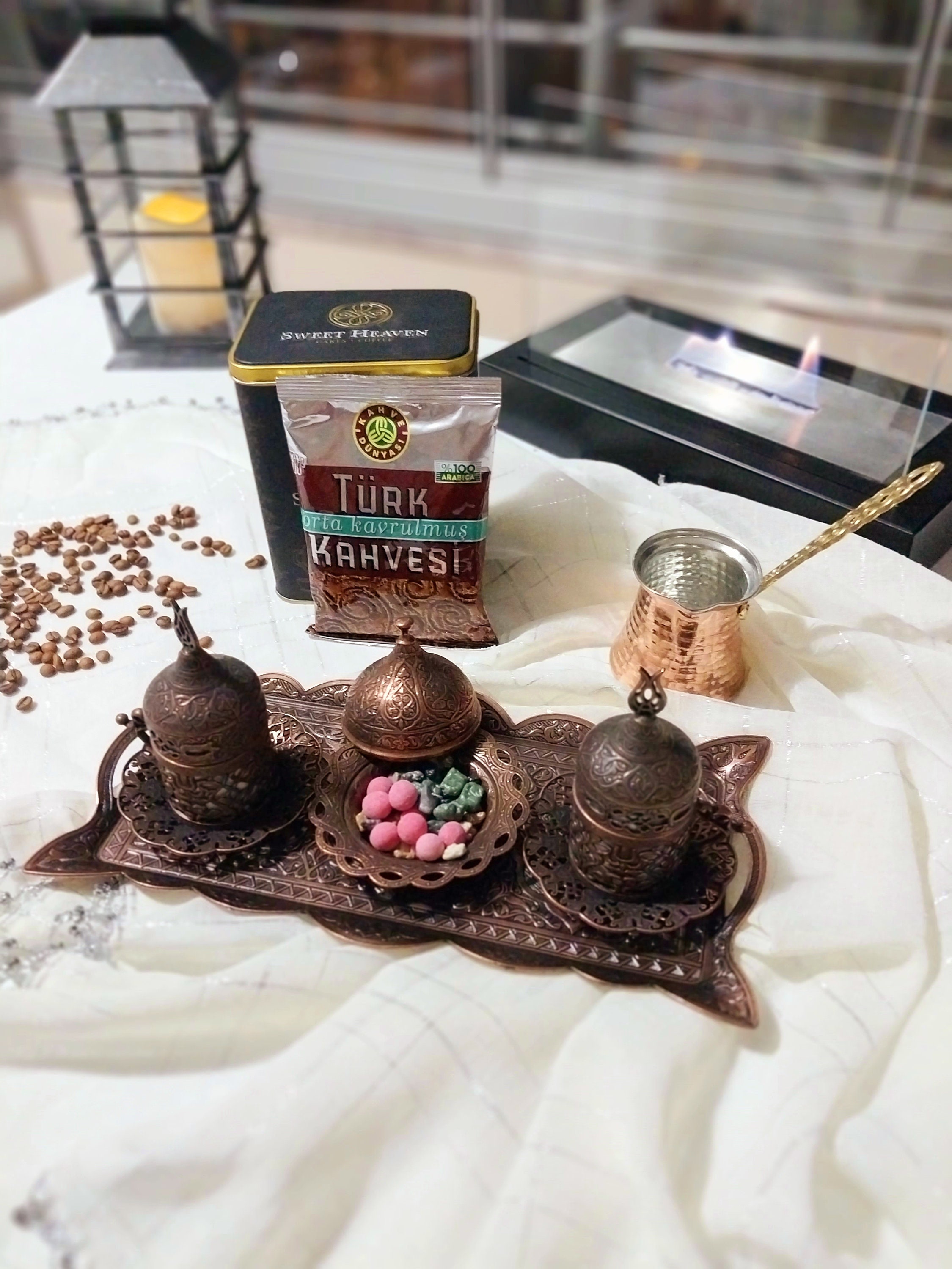 Turkish Coffee Set,traditional Turkish Coffee Cups and Copper Coffee ...