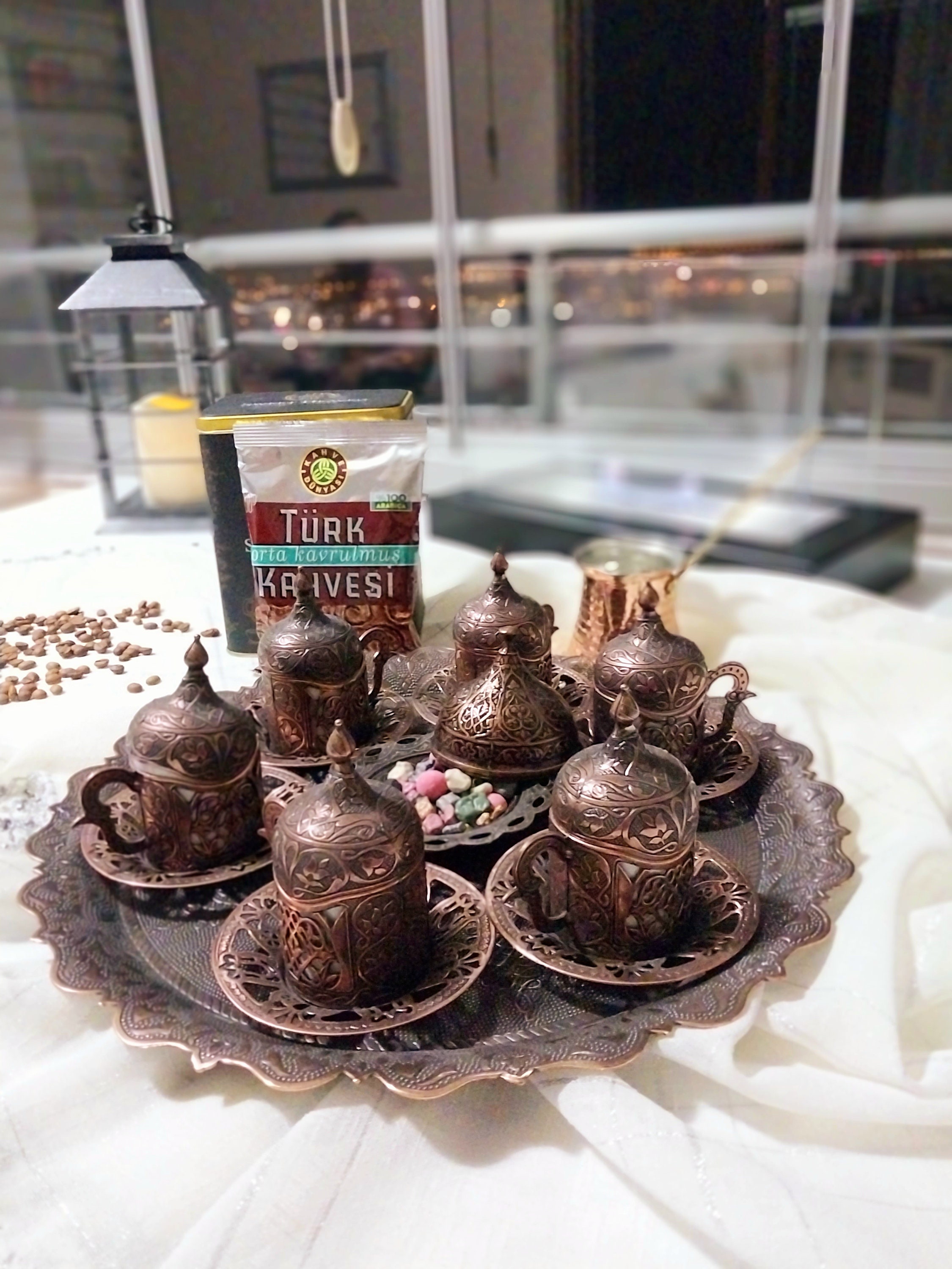 Turkish Coffee Set,traditional Turkish Coffee Cups and Copper Coffee ...