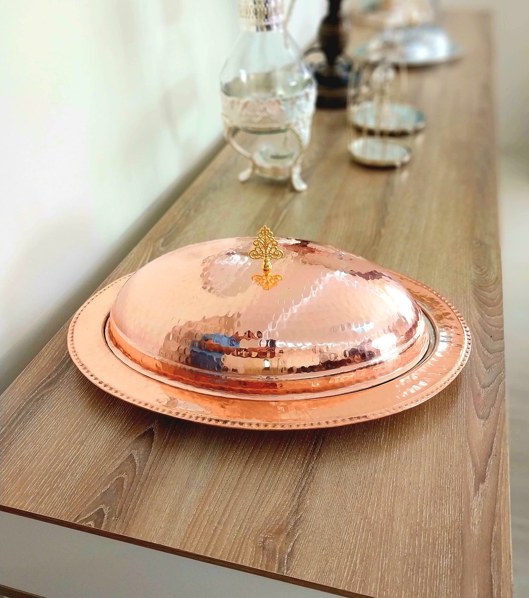 Hammered Oval Copper Serving Plate,copperware,vintage Copper,dinner ...