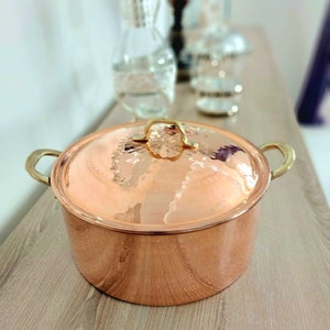 2 Mm Hammered Copper Pot Set,handmade Copper Cookware,copper Cooking ...