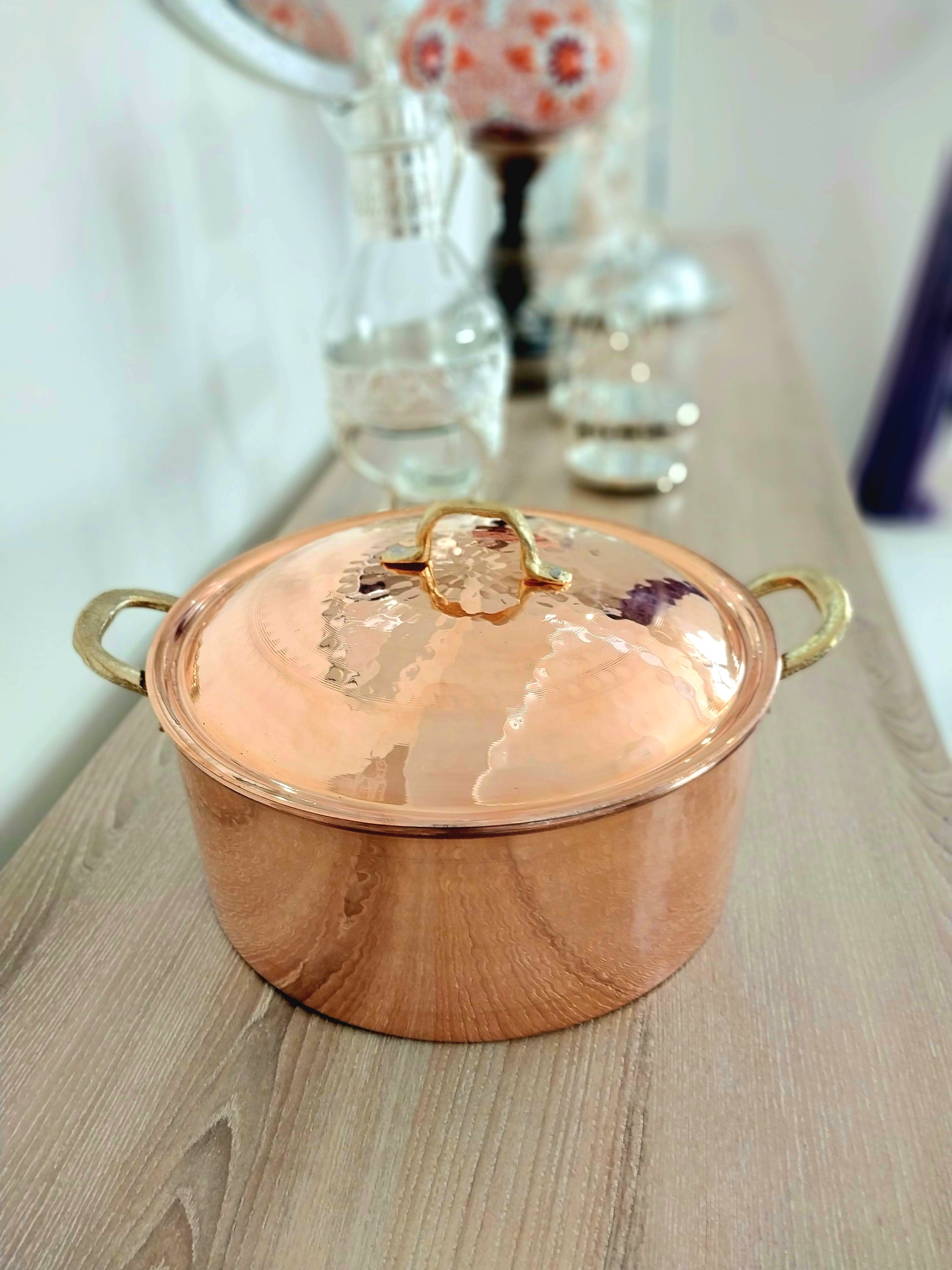 2 Mm Hammered Copper Pot Set,handmade Copper Cookware,copper Cooking ...