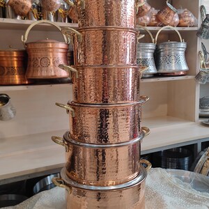 2 Mm Hammered Copper Pot Set,handmade Copper Cookware,copper Cooking ...