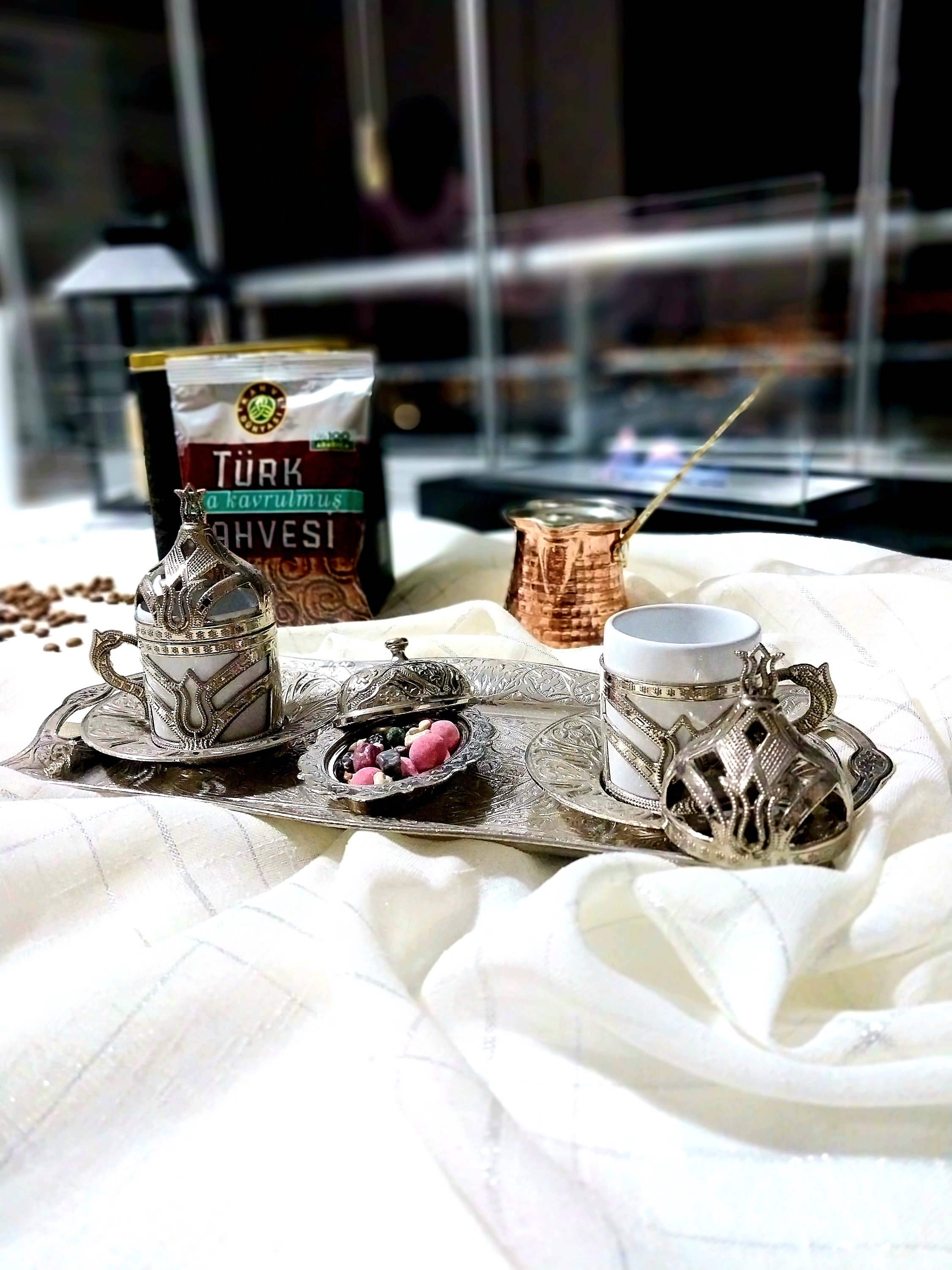 Turkish Coffee Set,traditional Turkish Coffee Cups and Copper Coffee ...