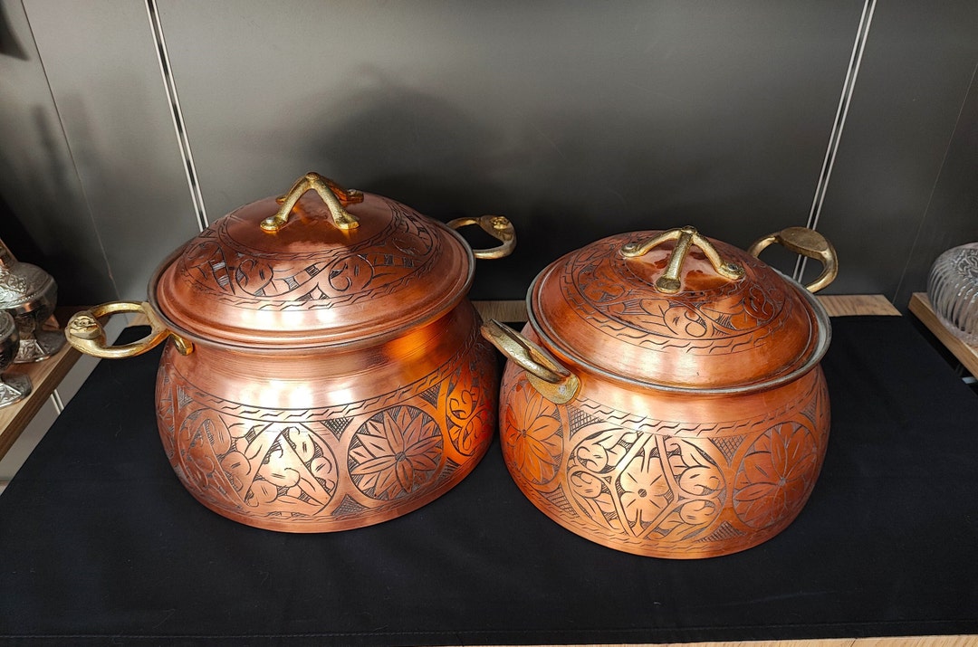 Engraved Handmade Copper Pot-copper Cookware-copper Kitchen Utensils ...