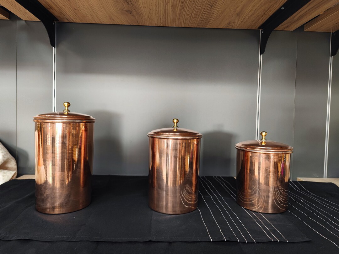 Copper Spice Container Set of 3,copper Spice Bowls,delight Bowl,copper ...