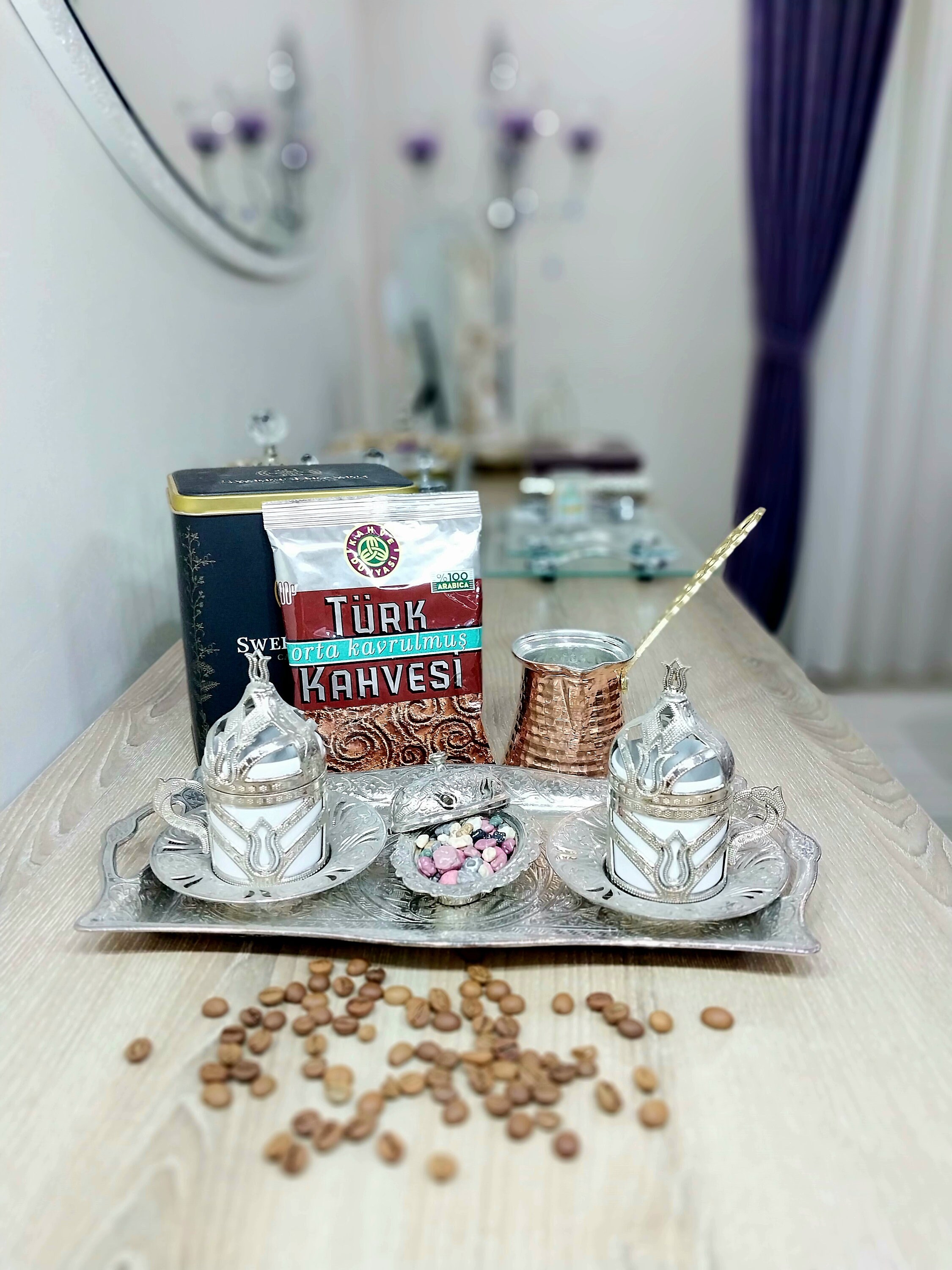 Turkish Coffee Set,traditional Turkish Coffee Cups and Copper Coffee ...