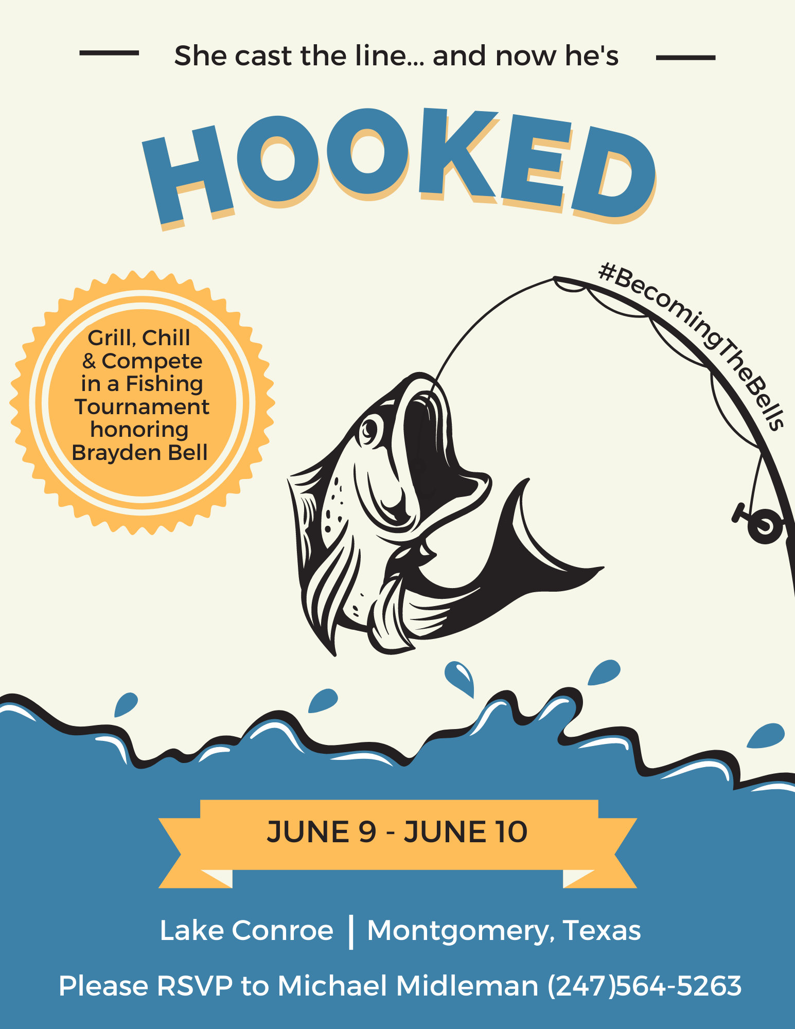 He's Hooked Bachelor Fish Trip Invitation and Itinerary E-vite Package ...