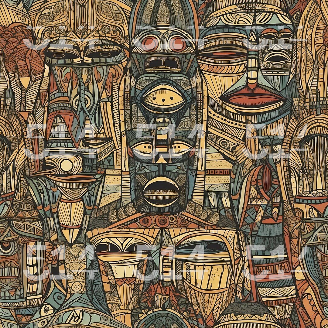 African Mask Pattern African Seamless Pattern Africa Digital - Etsy