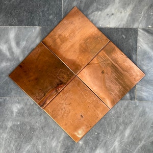 Handmade Copper Wall Tile: Art Deco Kitchen Backsplash (8x8") - Etsy