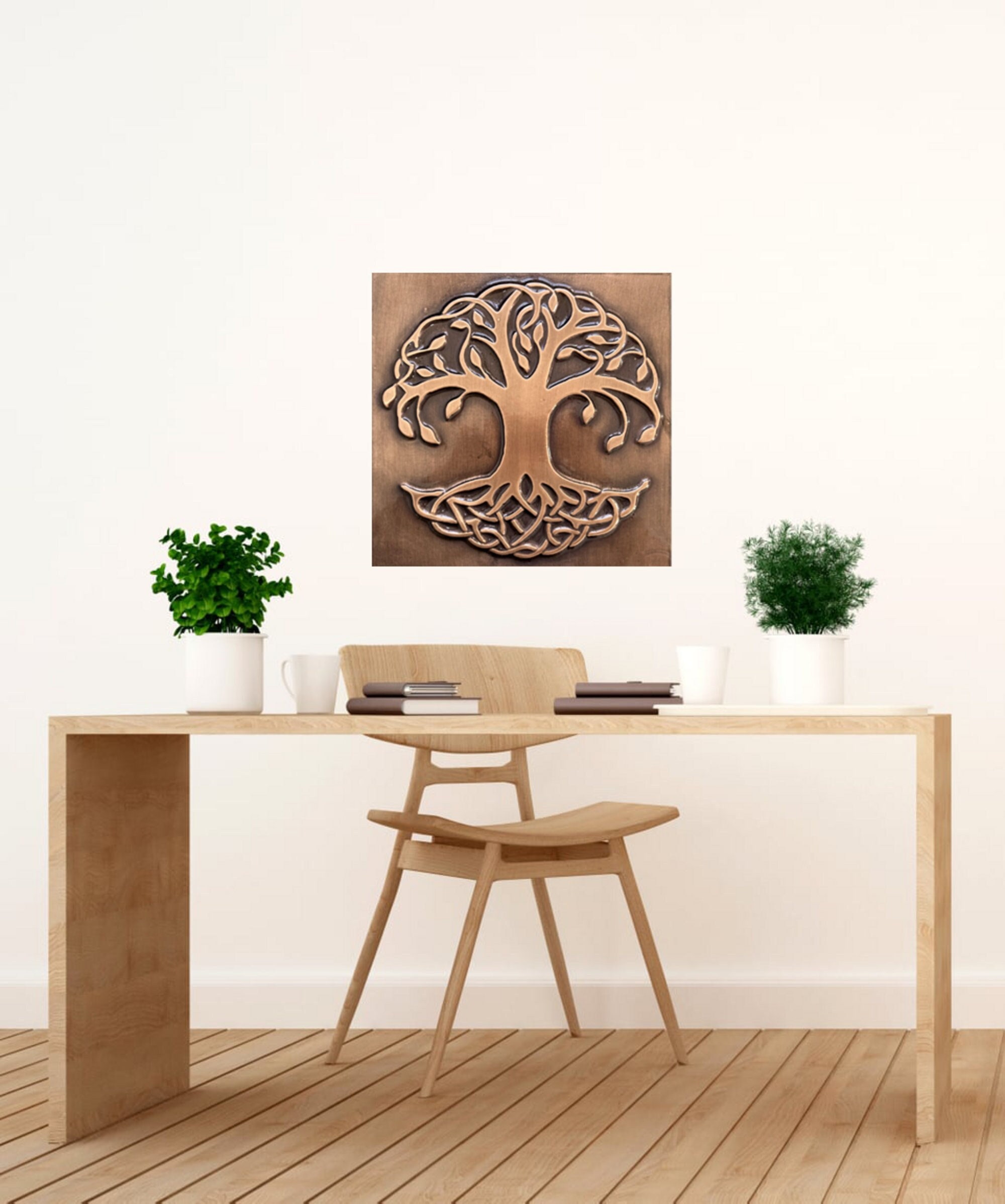 Handmade Copper Tree of Life Mural: 12"x12"(30cmx30cm) Tile Backsplash ...