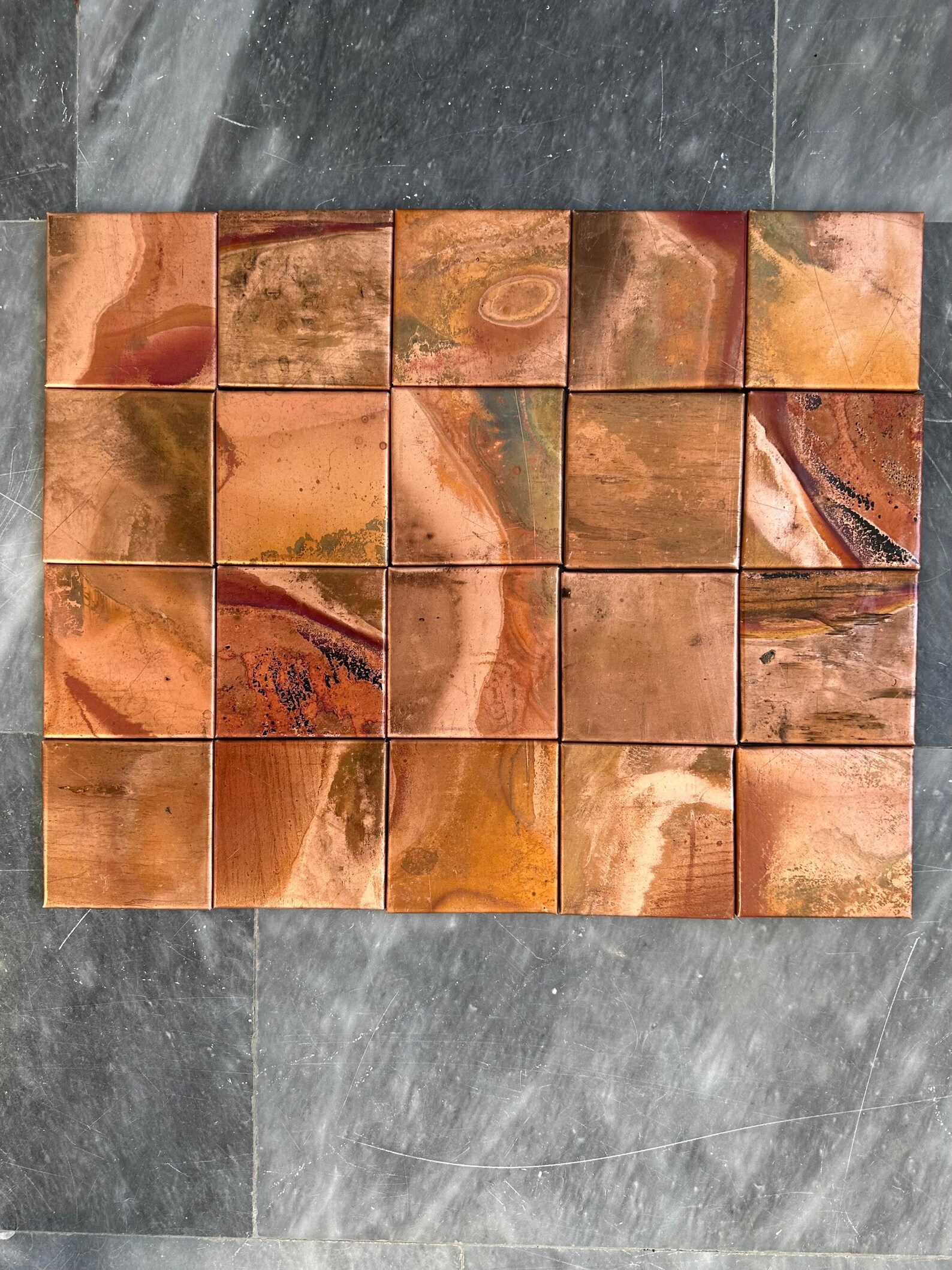 Handmade Copper Tile Backsplash Kitchen Wall Decor Fireplace - Etsy