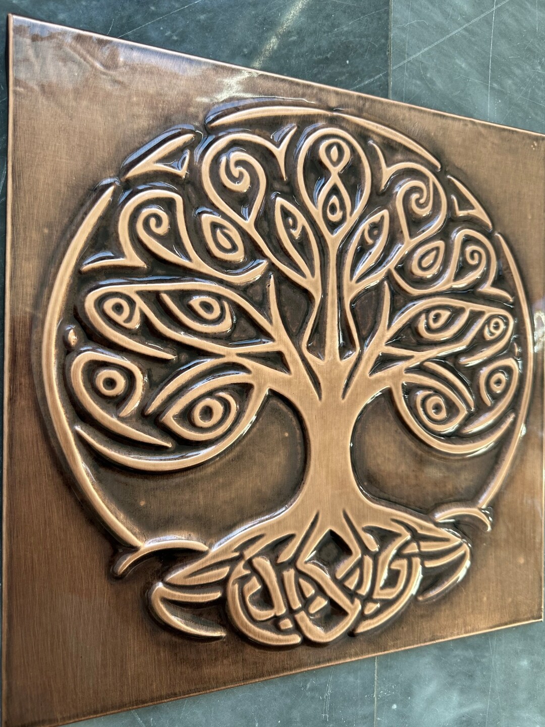 Tree of Life Copper Mural, Copper Tile Backsplash: 12"x12" (30cm X 30cm ...