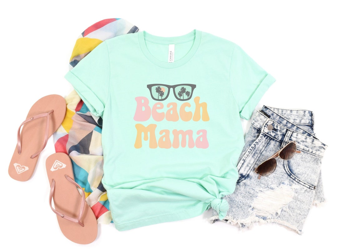 Beach Mama Shirt, Summer Vibes Tee, Surf Mom, Beach Sunglasses, Beach ...