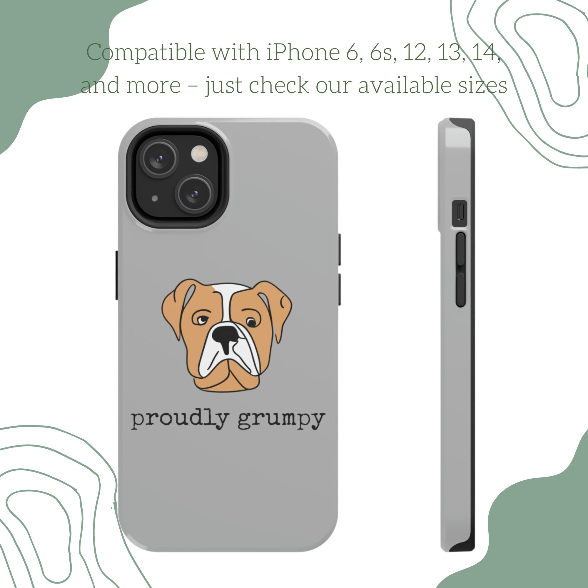 White and Fawn English Bulldog iPhone Case, Gift for Bulldog Lovers ...