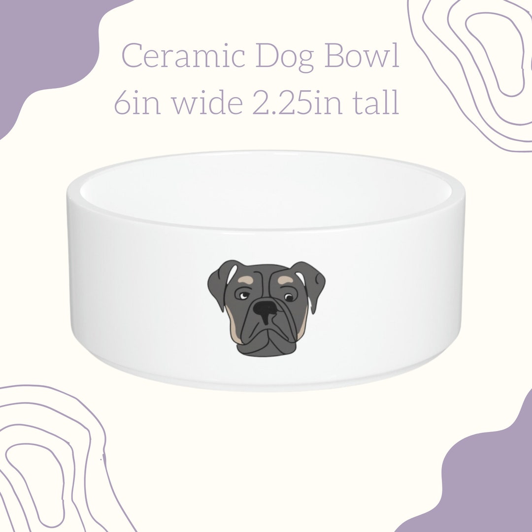 English Bulldog Ceramic Dog Bowl, Pet Bowl, English Bulldog Bowl, Gift ...