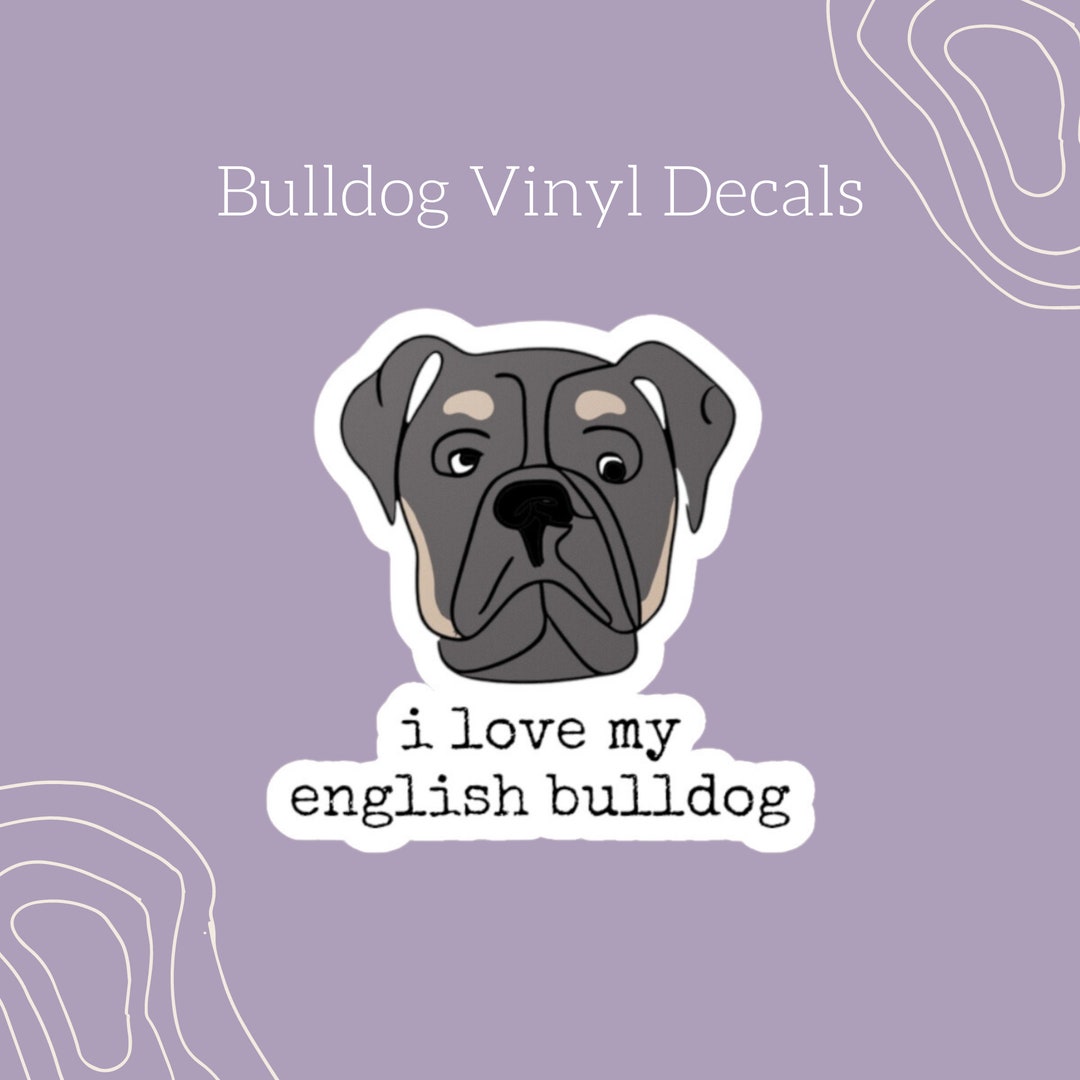 English Bulldog Kiss-cut Vinyl Decals, English Bulldog Sticker, Laptop ...
