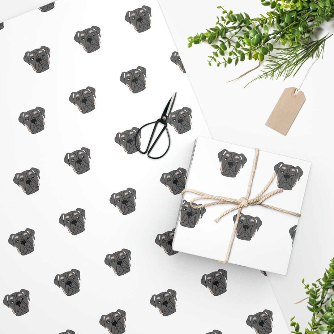 English Bulldog Wrapping Paper, Dog Wrapping Paper, Pet Gift Wrap, Dog ...