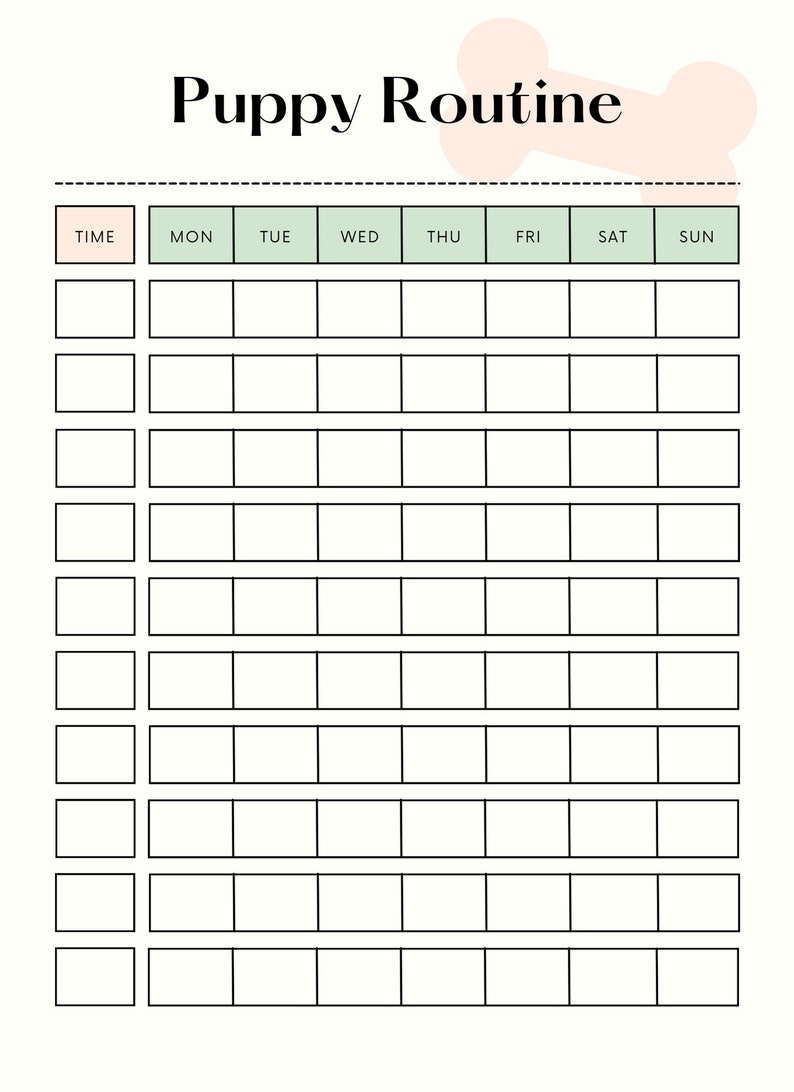Puppy Training Schedule PDF, Printable Dog Training Schedule, New Puppy ...