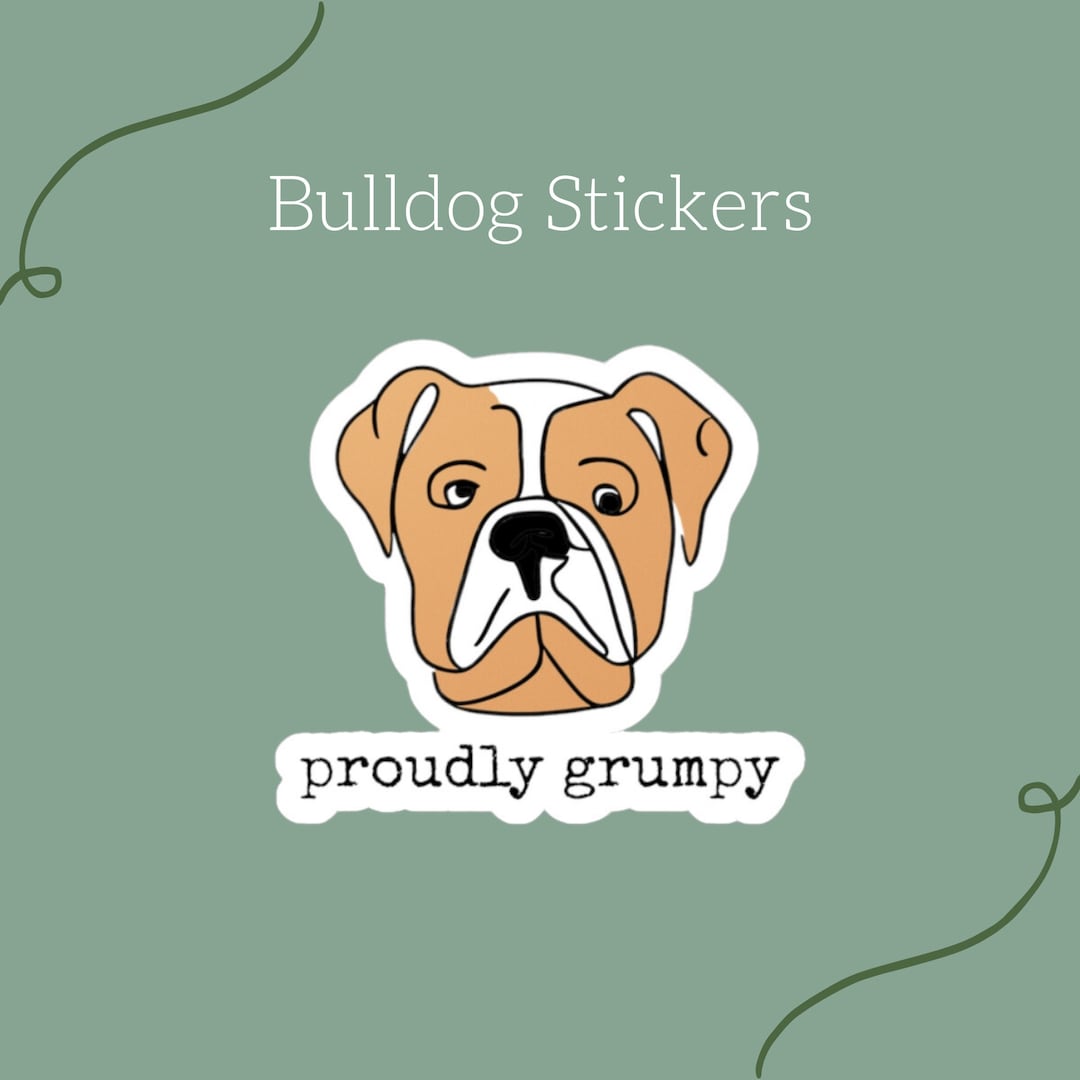 English Bulldog Kiss-cut Vinyl Decals, English Bulldog Sticker, Laptop ...