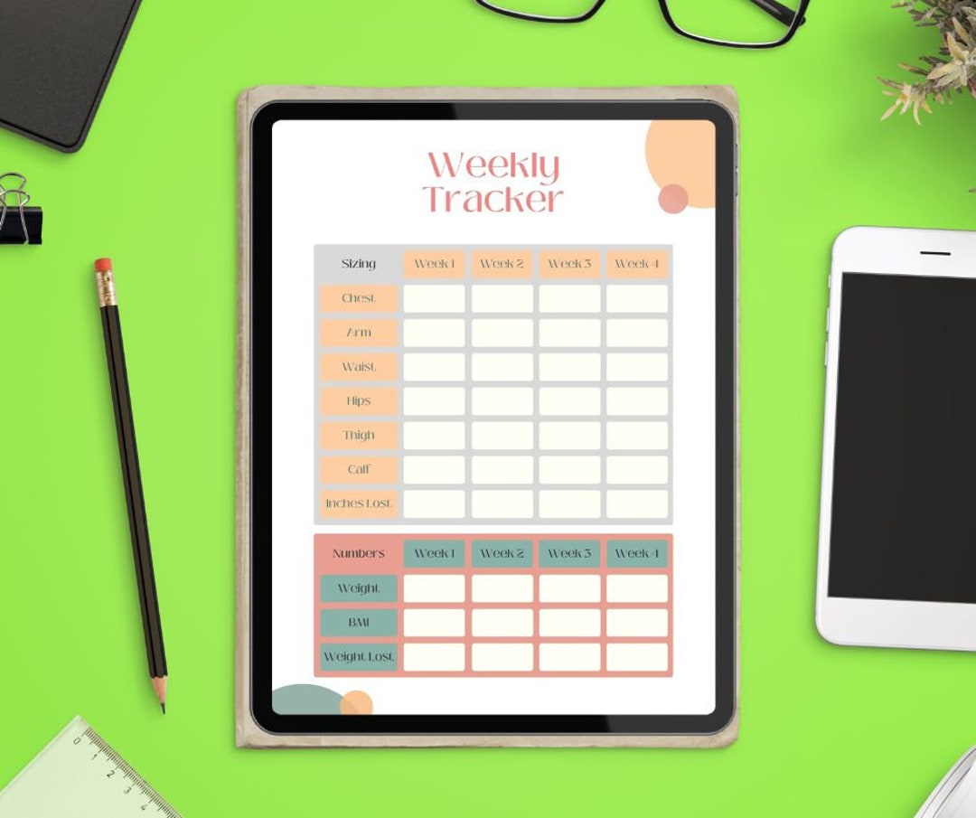 Fitness and Measurement Tracker Printable, Fitness Tracker, Weight Loss ...
