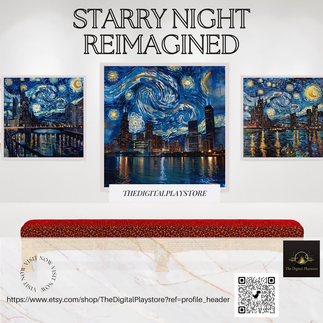 Starry Night Reimagined (9 - Photos) AI Inspired - Etsy