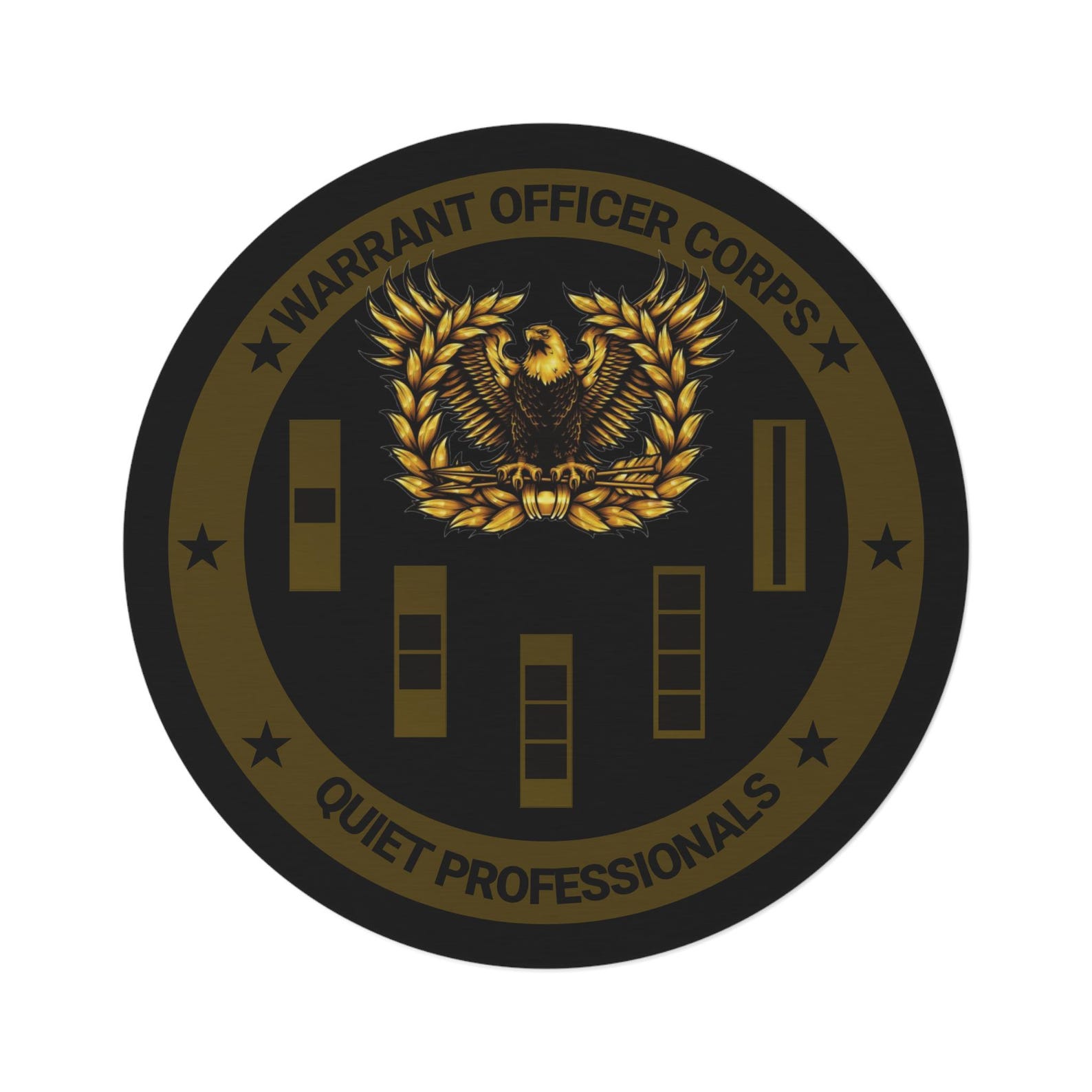 CHIEF Round Rug, US Army Warrant Officer, Quiet Professional Rug ...