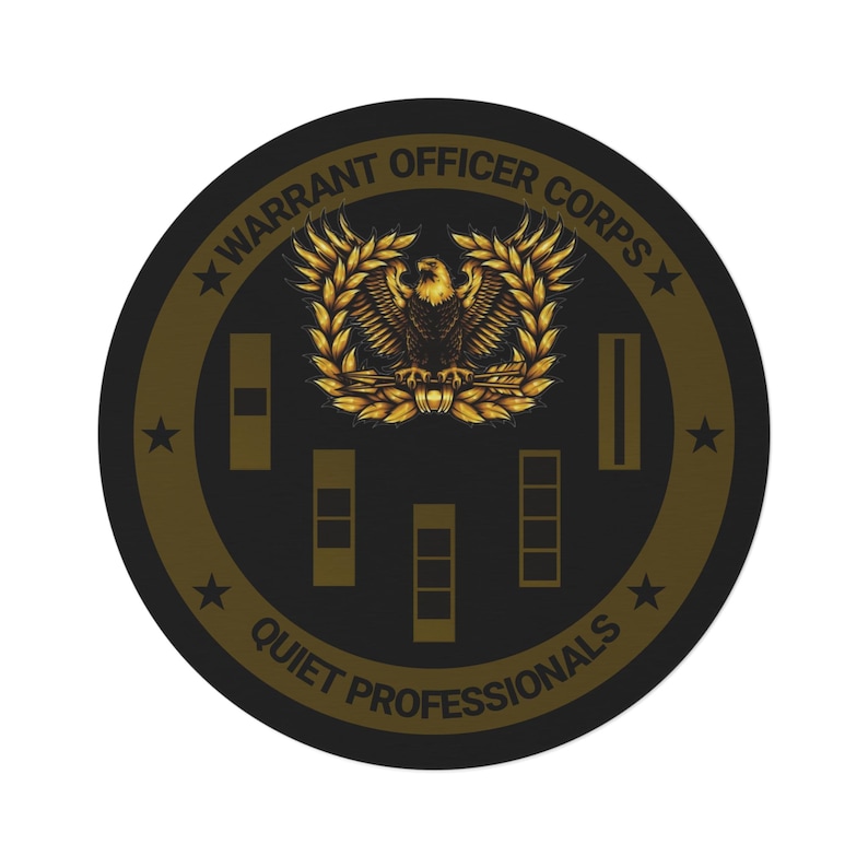 CHIEF Round Rug, US Army Warrant Officer, Quiet Professional Rug ...