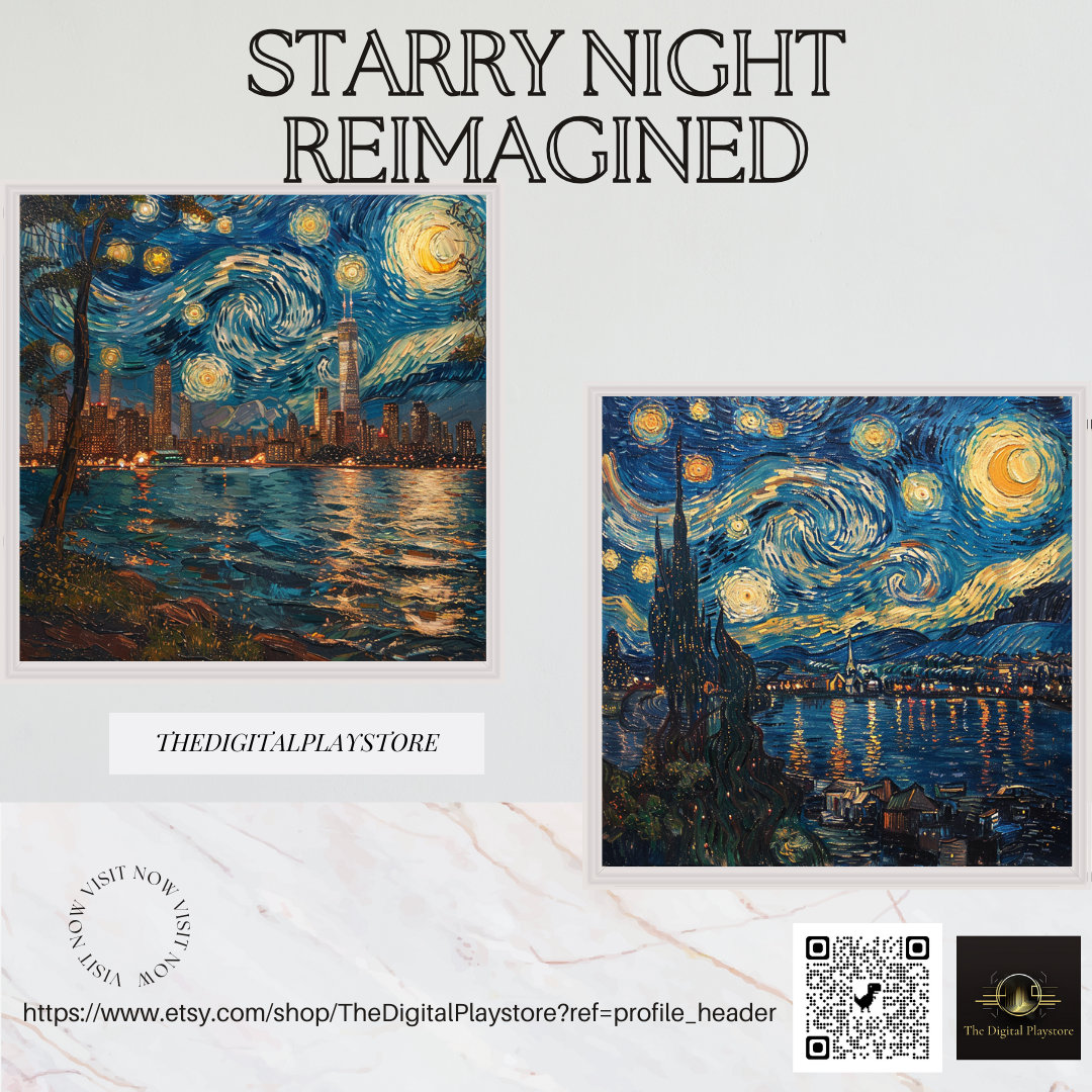 Starry Night Reimagined (9 - Photos) AI Inspired - Etsy